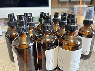 Amazon.com: Vivaplex 6, Amber, 4 oz Glass Bottles, with Black Fine Mist ...
