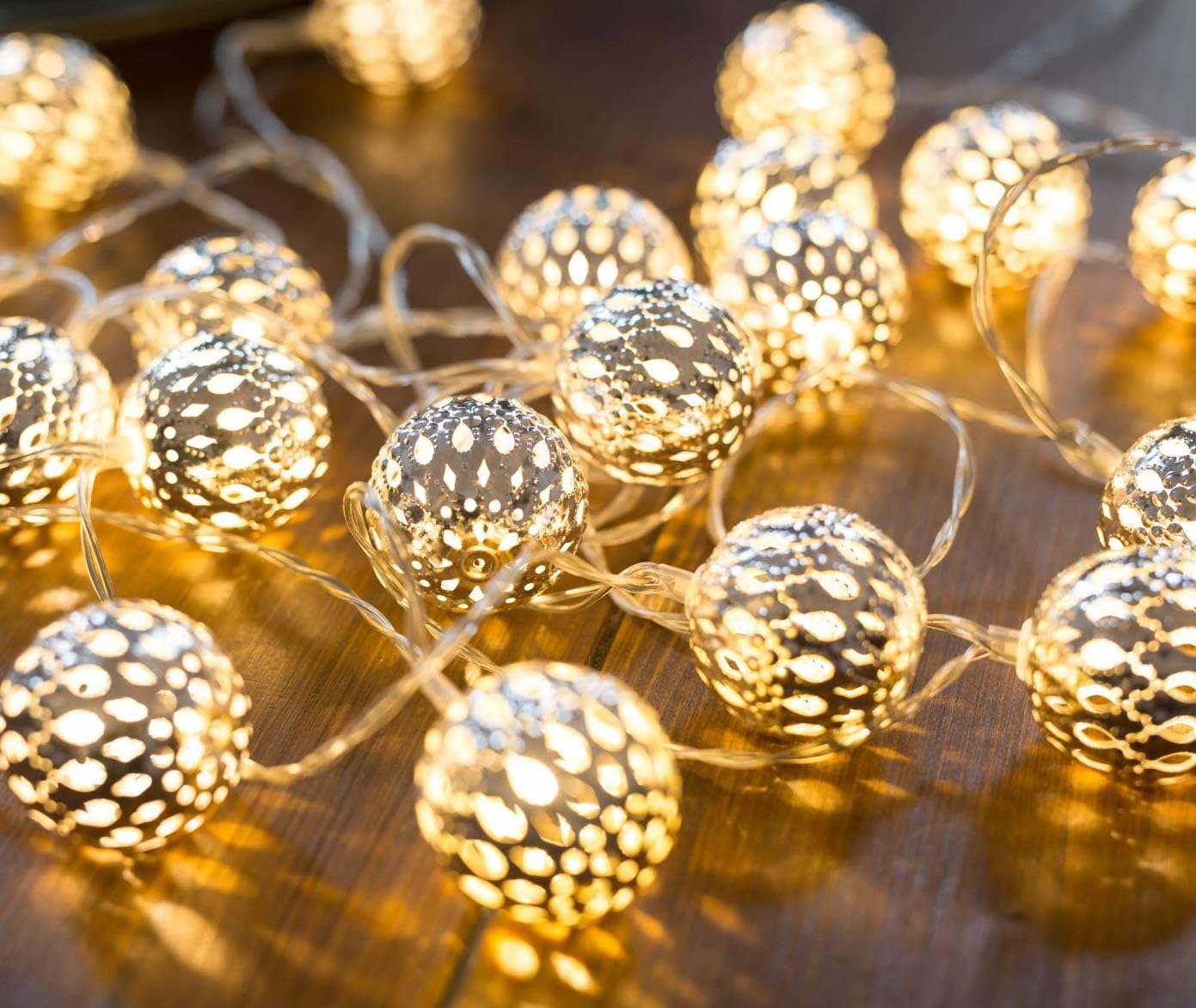 Amazon.com : Betus 10Ft 20 LED Moroccan Globe LED Fairy String Lights ...