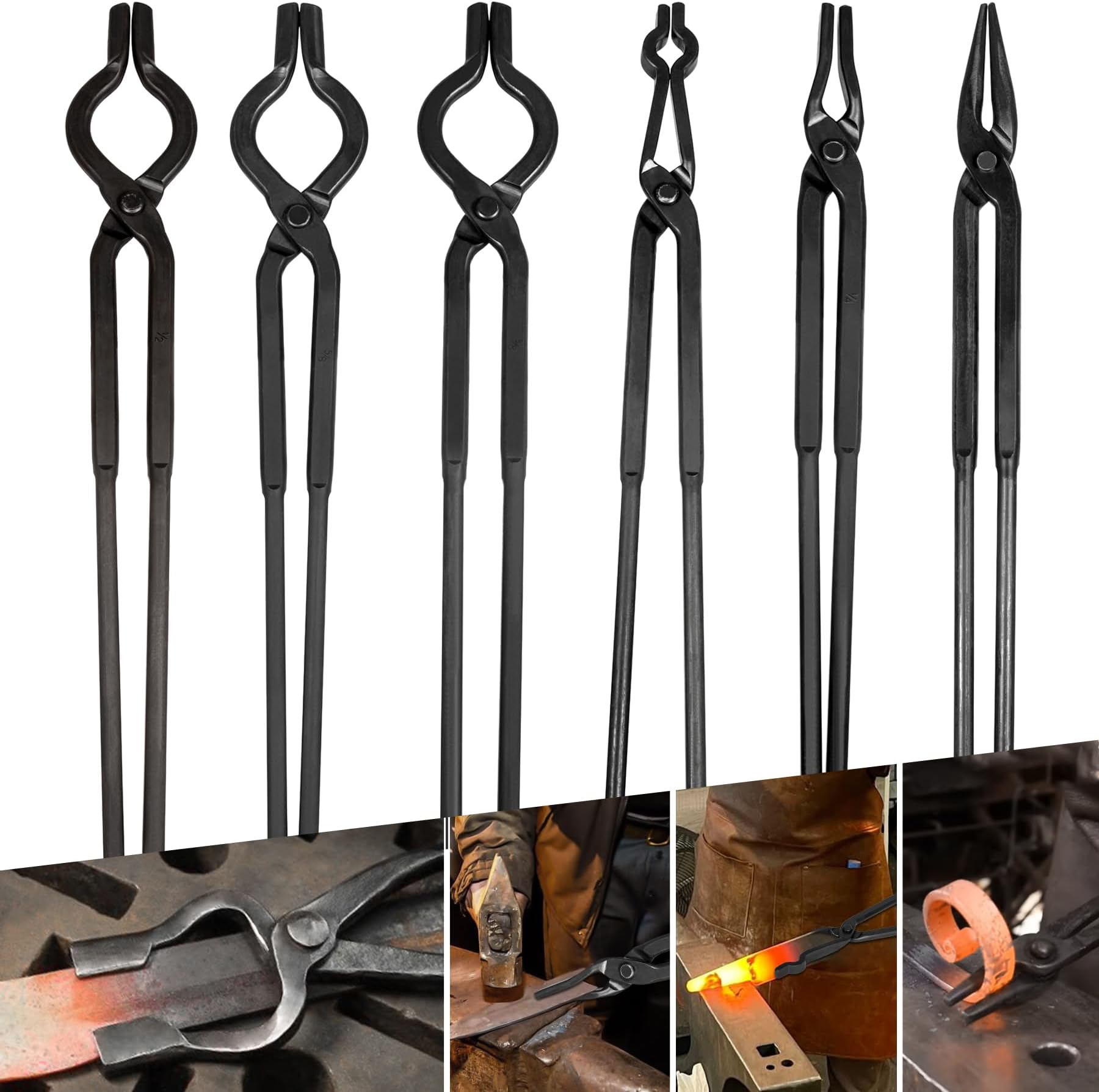 Amazon.com: Caliburn Small V-Bit Blacksmith Tongs (14.5"): Home & Kitchen