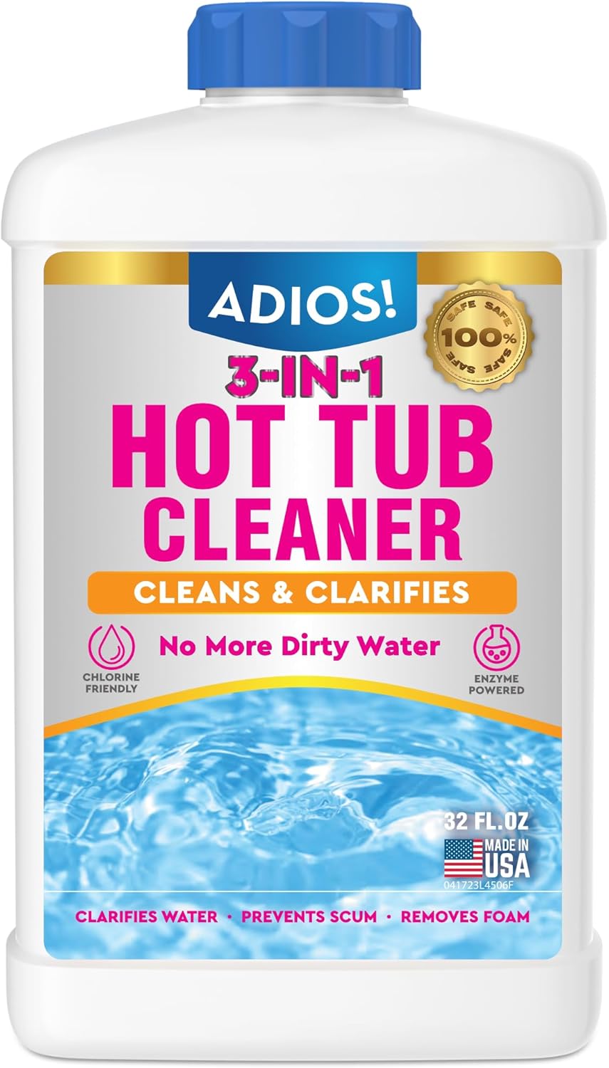 Amazon.com : Adios! 3-in-1 Hot Tub Cleaner Clarifies Water, Prevents ...