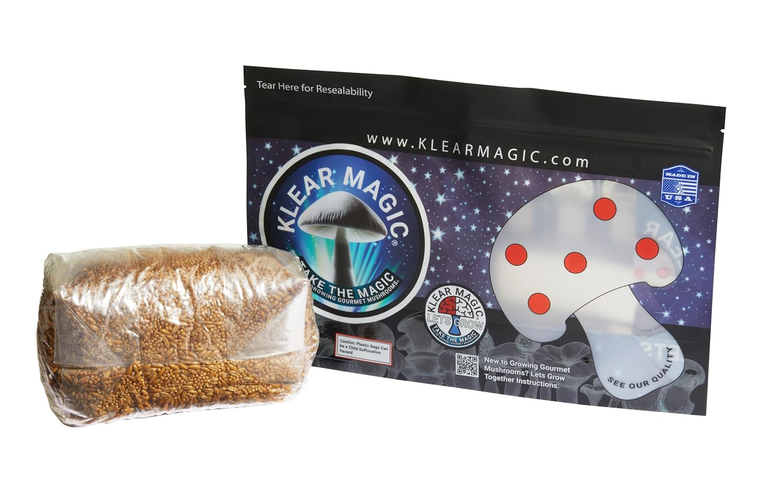 Amazon.com : Klear Magic Sterilized Mushroom Grain Spawn Bags 3lb with ...