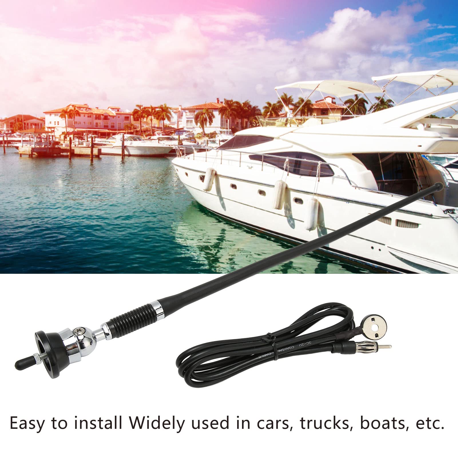 Car Radio Passive Antenna, Soft Rubber Built in Amplifier Flexible Mast ...