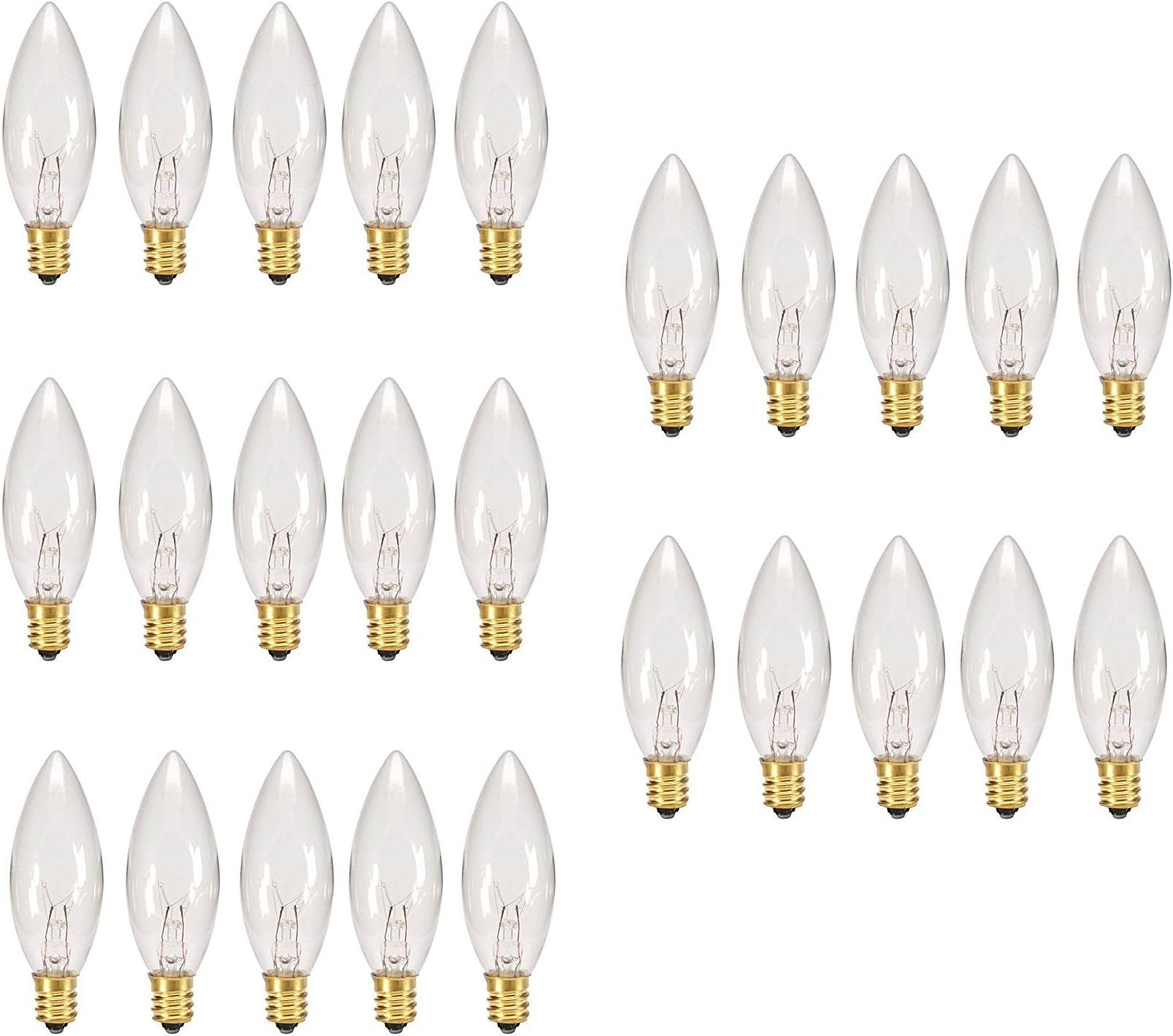 Replacement Light Bulbs for Electric Candle Lamps - 7 Watt, Clear, Pack ...