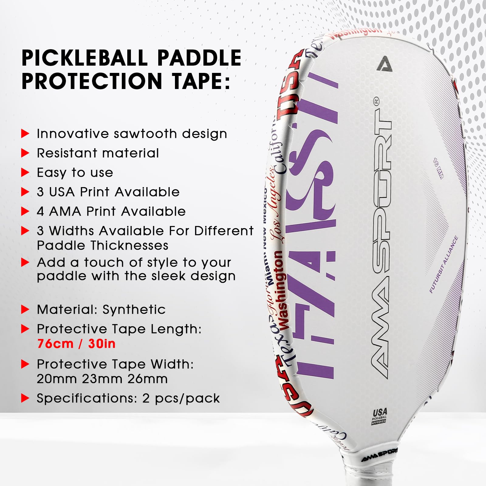 Snapklik.com : Pickleball Paddle Protection Tape - Paddle Head Edge ...