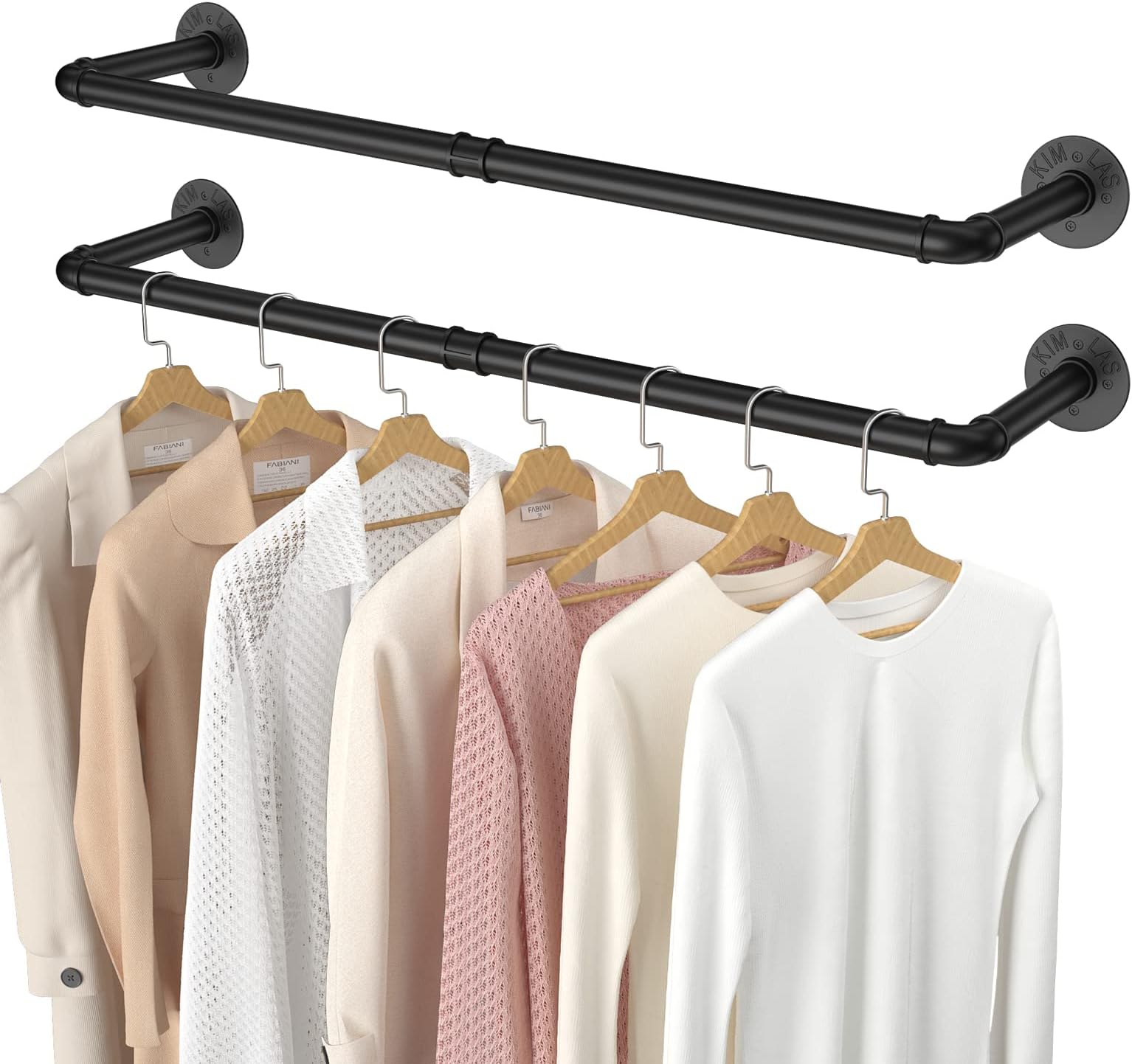 Amazon.com: Elibbren 2 Pack Clothing Rack Wall Mount, Industrial Pipe ...