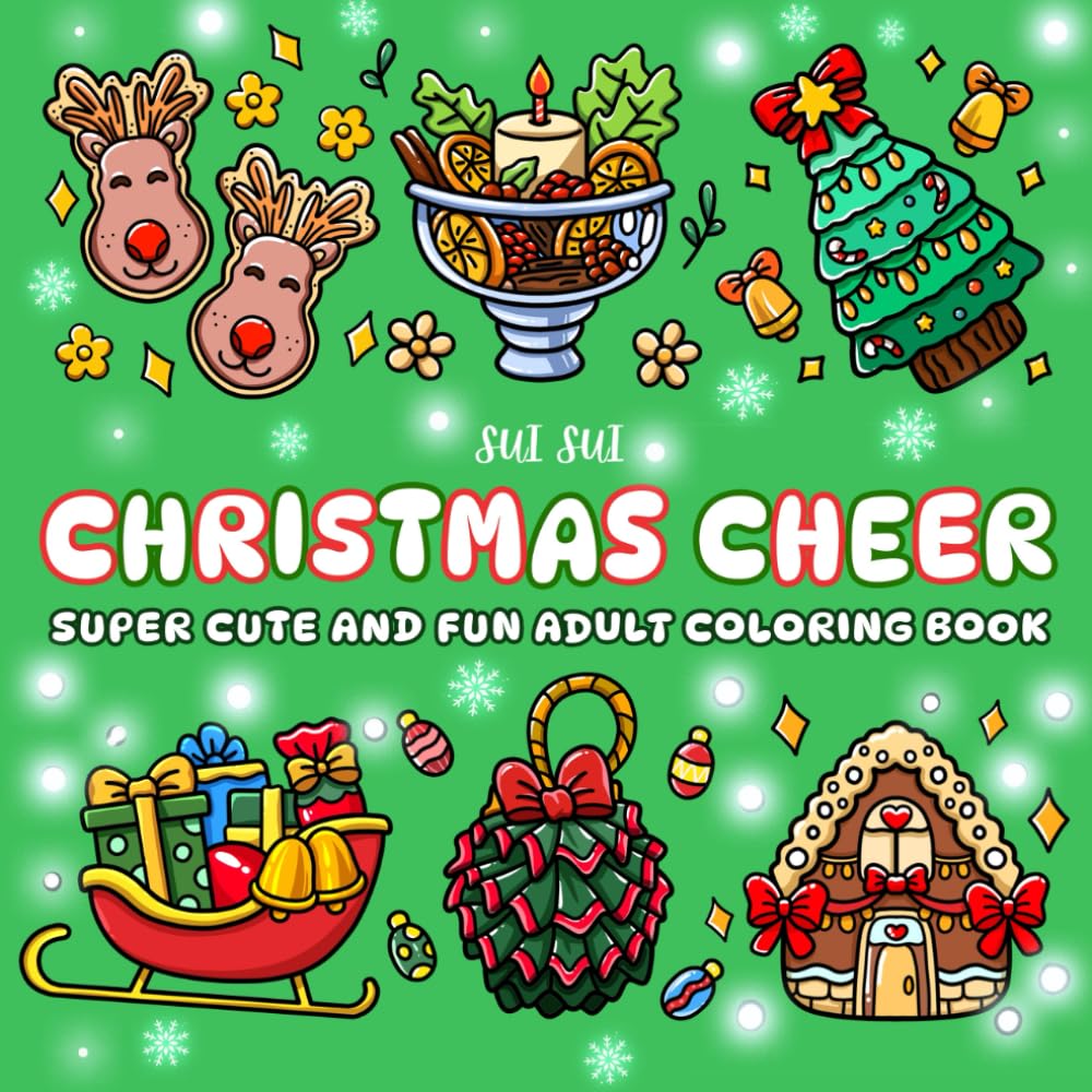 Amazon.com: Christmas Cheer - Winter Cute Bold & Easy Coloring Book ...