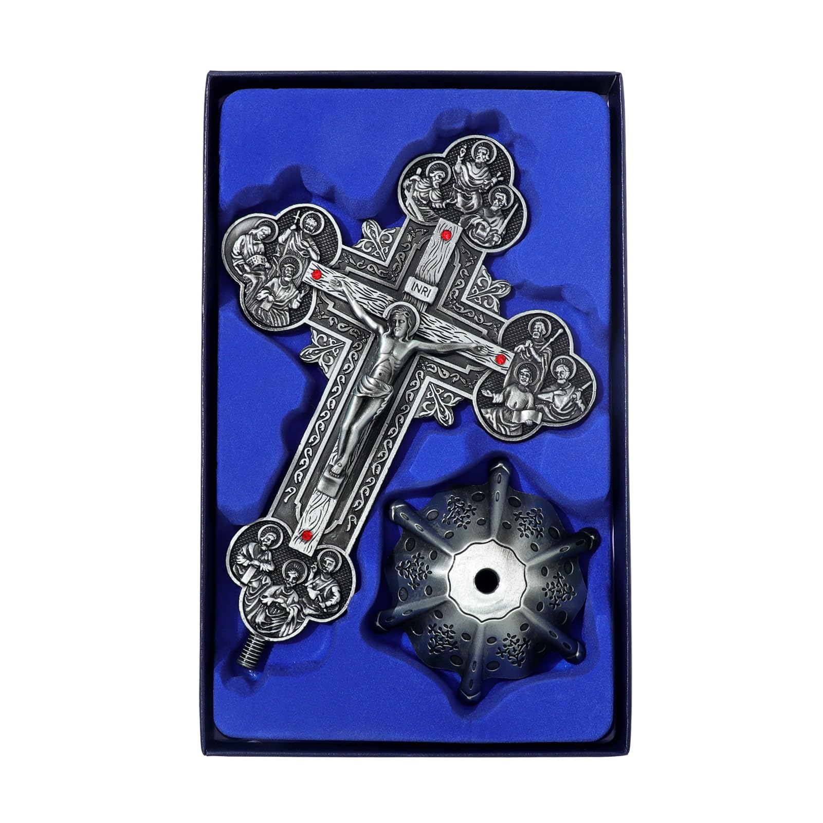 Snapklik.com : Standing Cross Catholic Decor For Tabletop 8" Metal ...