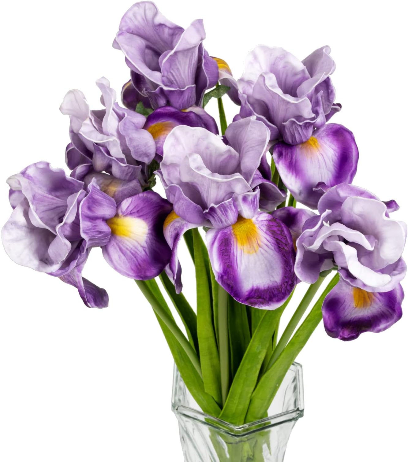 Amazon.com: ACALEPH Iris Artificial Flowers 6Pack 23.6 inch, Long Stem ...