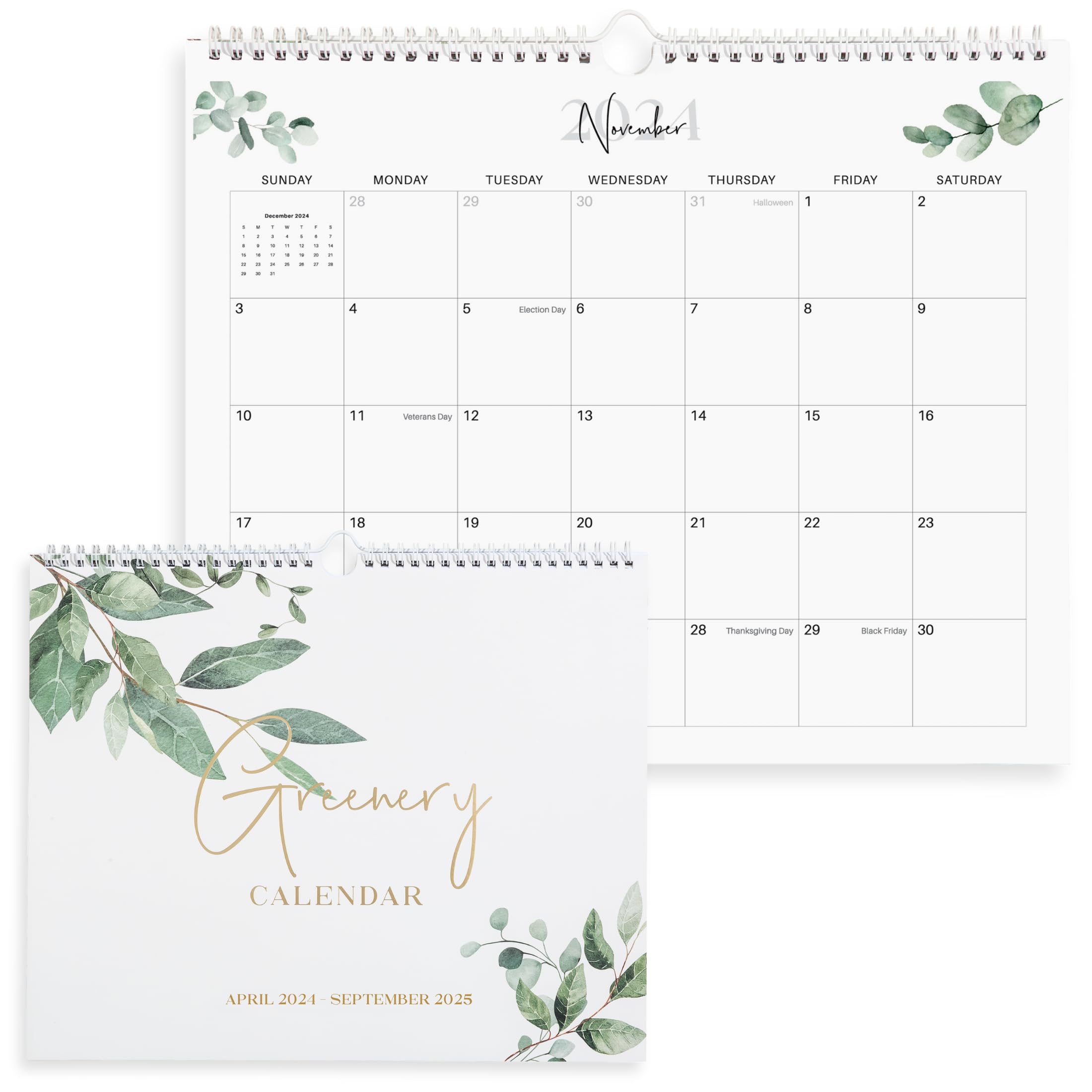 Amazon.com: Wall Calendar 2024-2025 Greenery Hanging Calendar - Apr ...