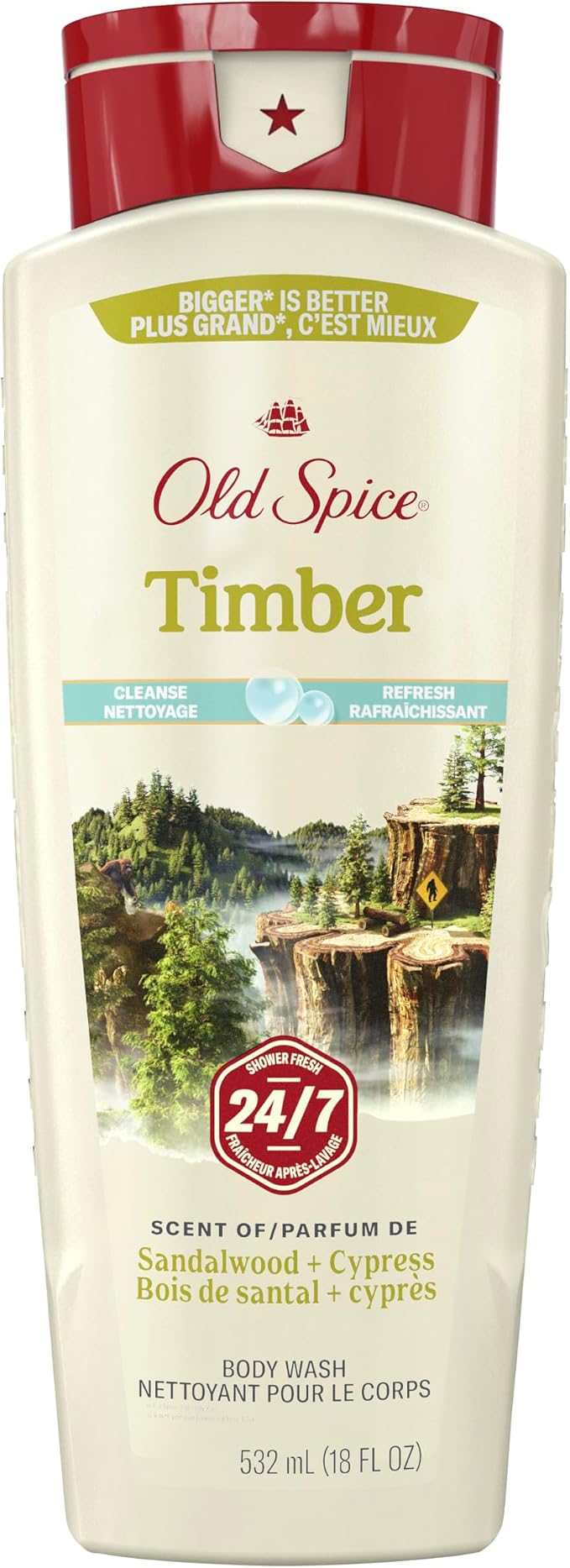 Old Spice Timber Body Wash with Long-lasting Fresh Scent