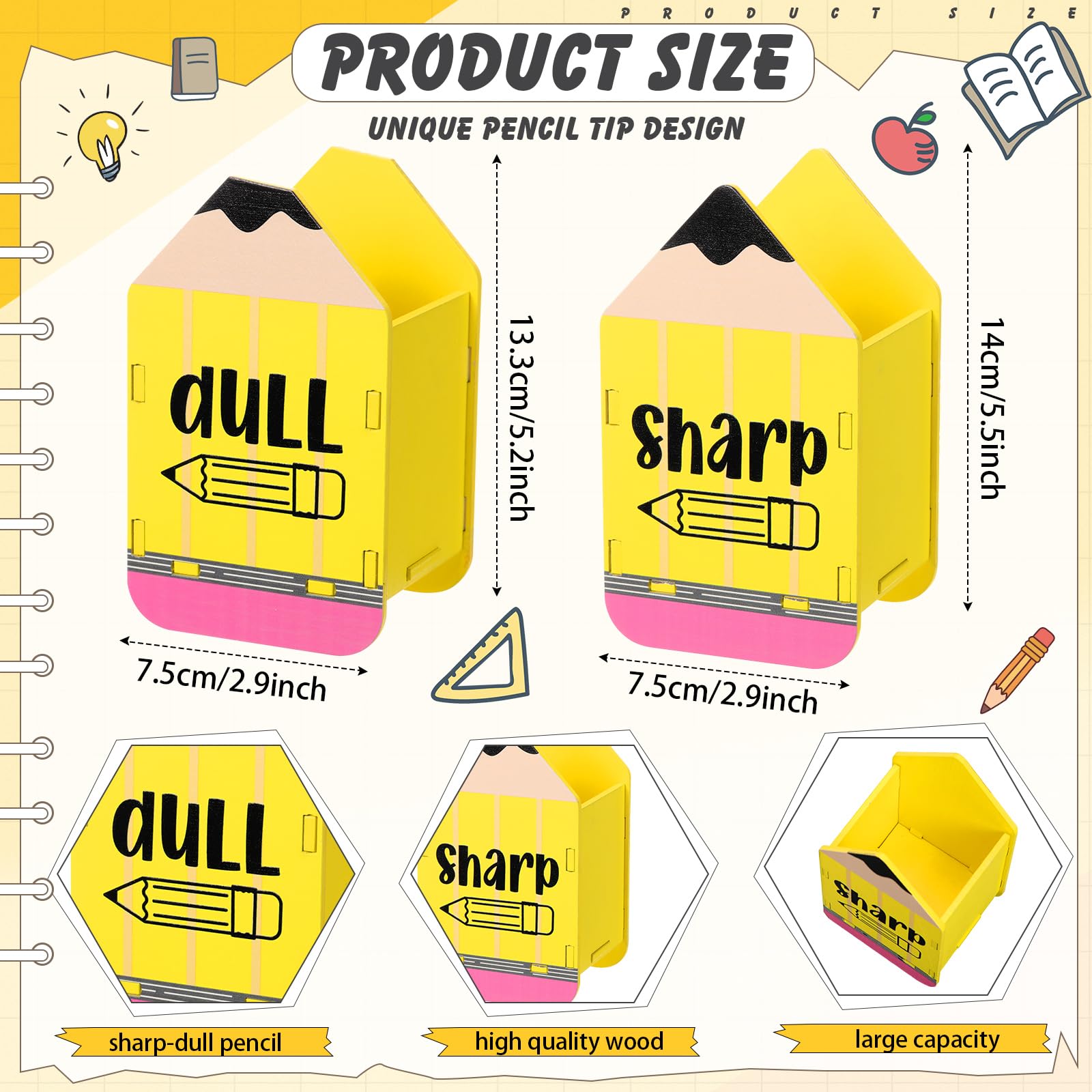 Snapklik.com : DoubleFill 2 Pcs Pencil Shaped Holder Sharp Dull Holder ...