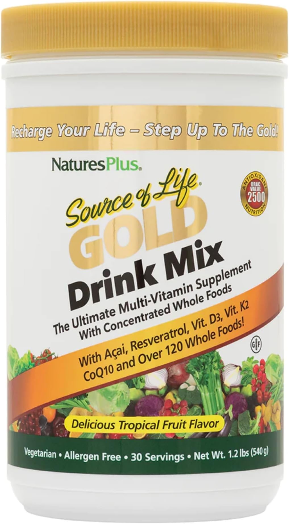 Amazon.com: Natures Plus Source of Life Gold Drink Mix, Tropical Fruit ...