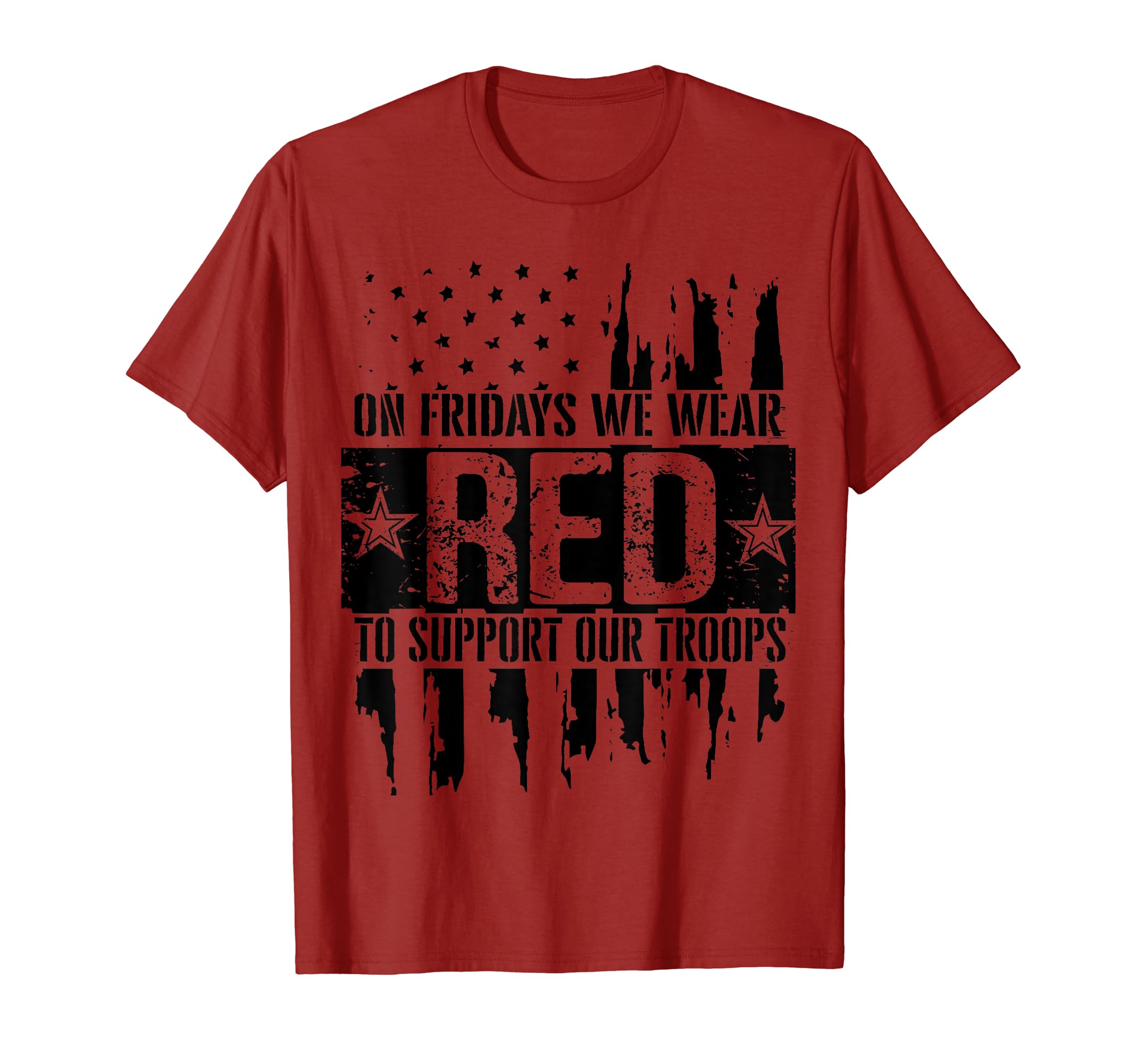 Amazon.com: On Fridays We Wear Red To Support Our Troops - Red Friday T ...