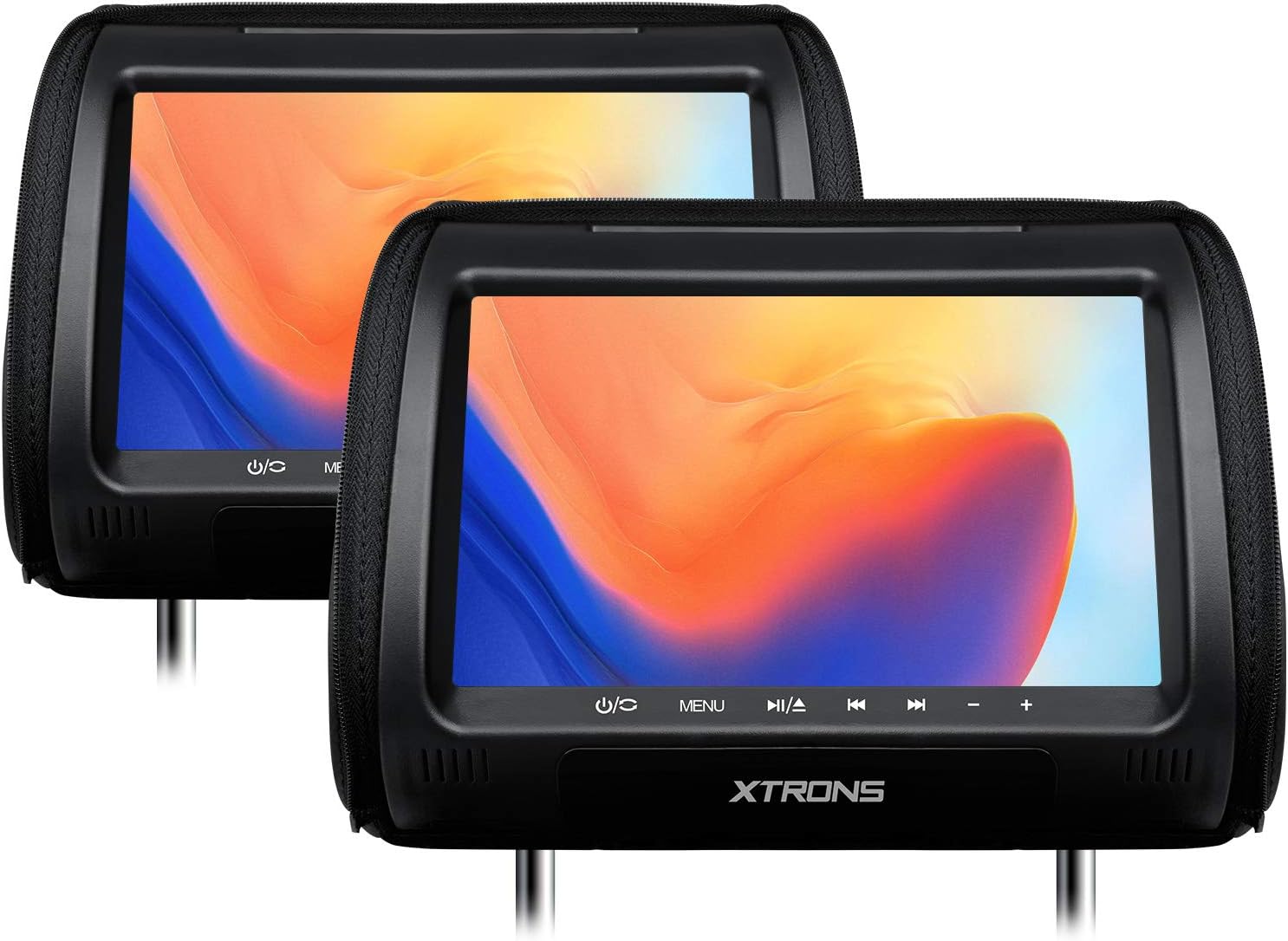 Amazon.com: (2) 7" DVD Headrest Monitor Systems with (2) Headphones ...