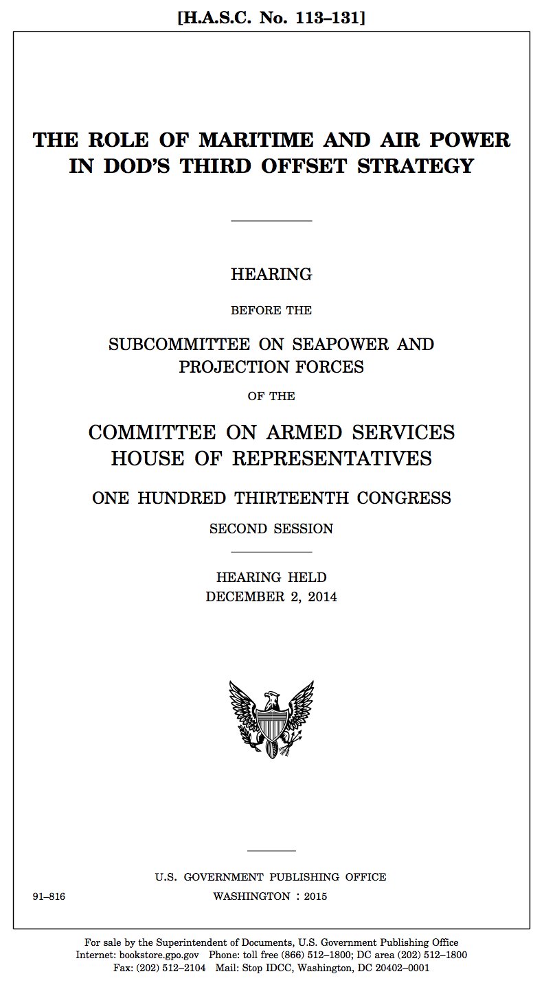 The Role of Maritime and Air Power in DOD's Third Offset Strategy ...