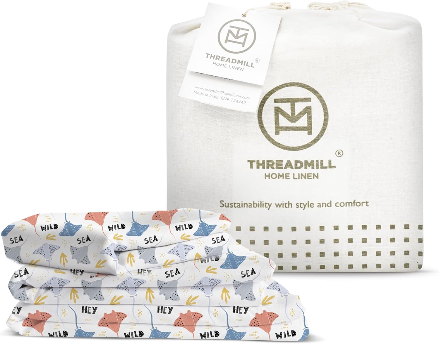 Amazon.com: Threadmill Organic Cotton Twin XL Sheets | 100% Cotton ...