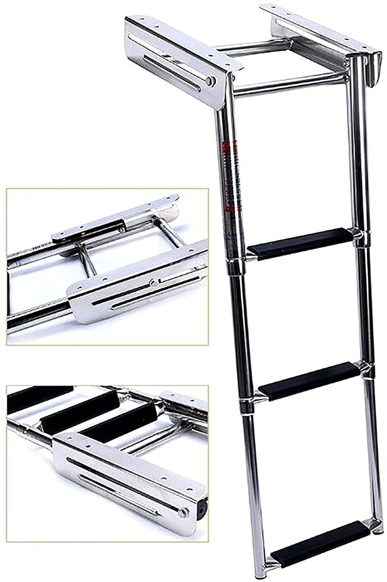 Boat Boarding Ladder HYDDNice 3-Step Telescoping Marine Boarding Ladder ...