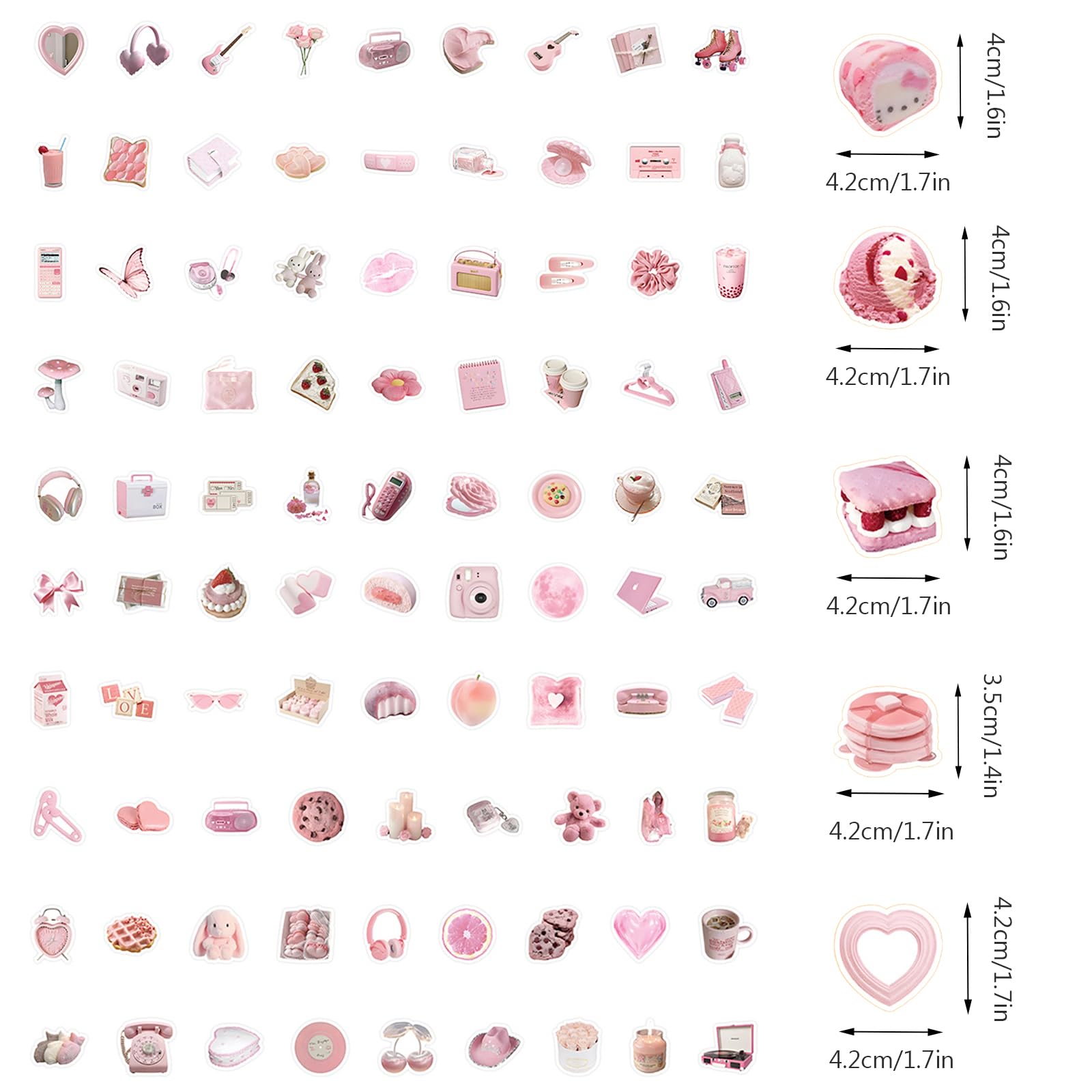Snapklik.com : 100PCS Coquette Stickers, Coquette Aesthetic Pink ...