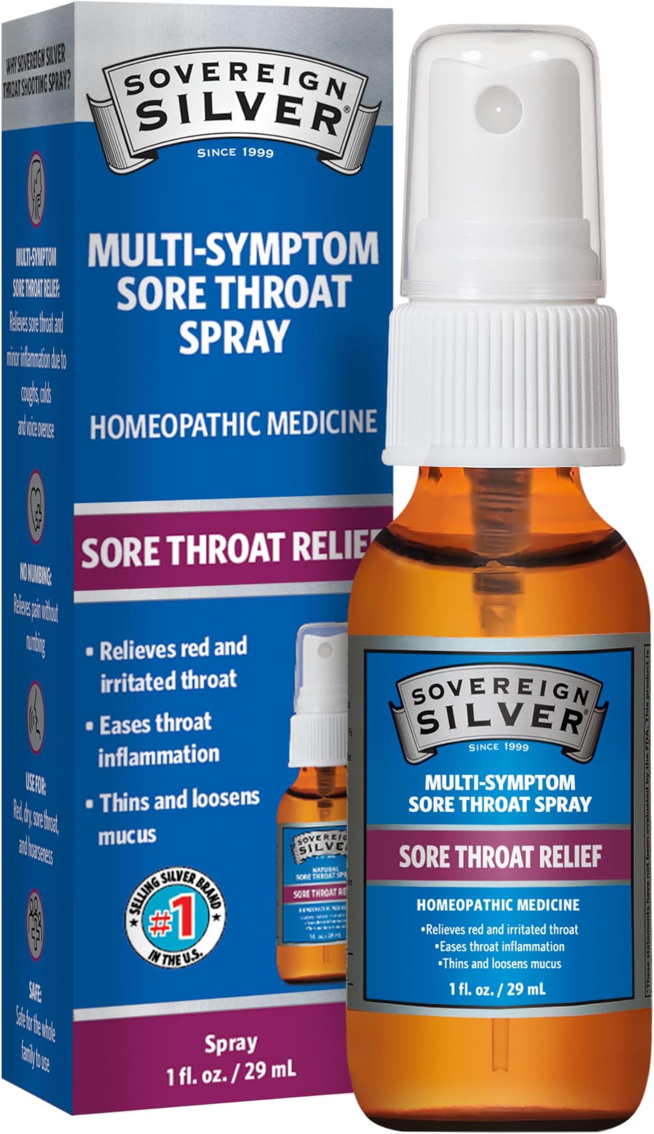 Amazon.com : Sovereign Silver Multi-Symptom Sore Throat Relief ...