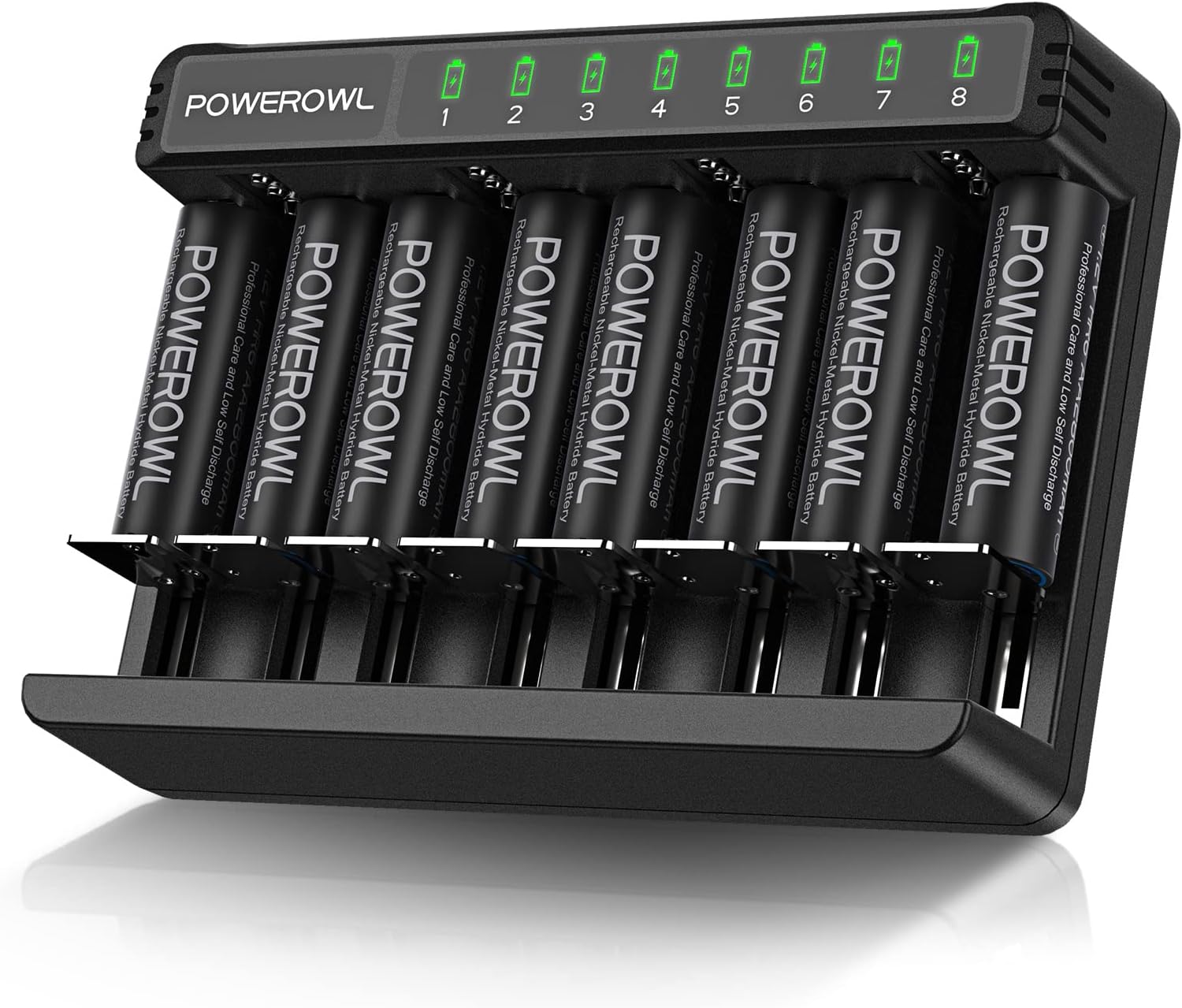 Amazon.com: POWEROWL Rechargeable AA Batteries Kit - 8 Pack 2800mAh ...