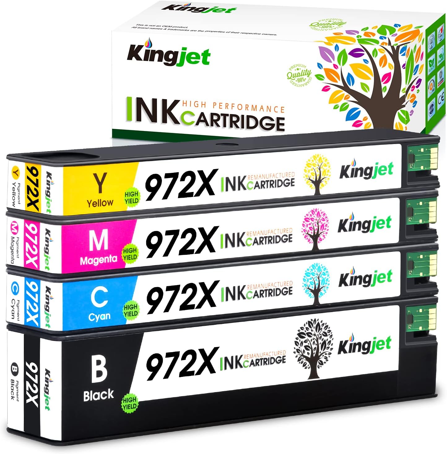 Kingjet Compatible Ink Cartridge Replacement for HP 972X Work with ...