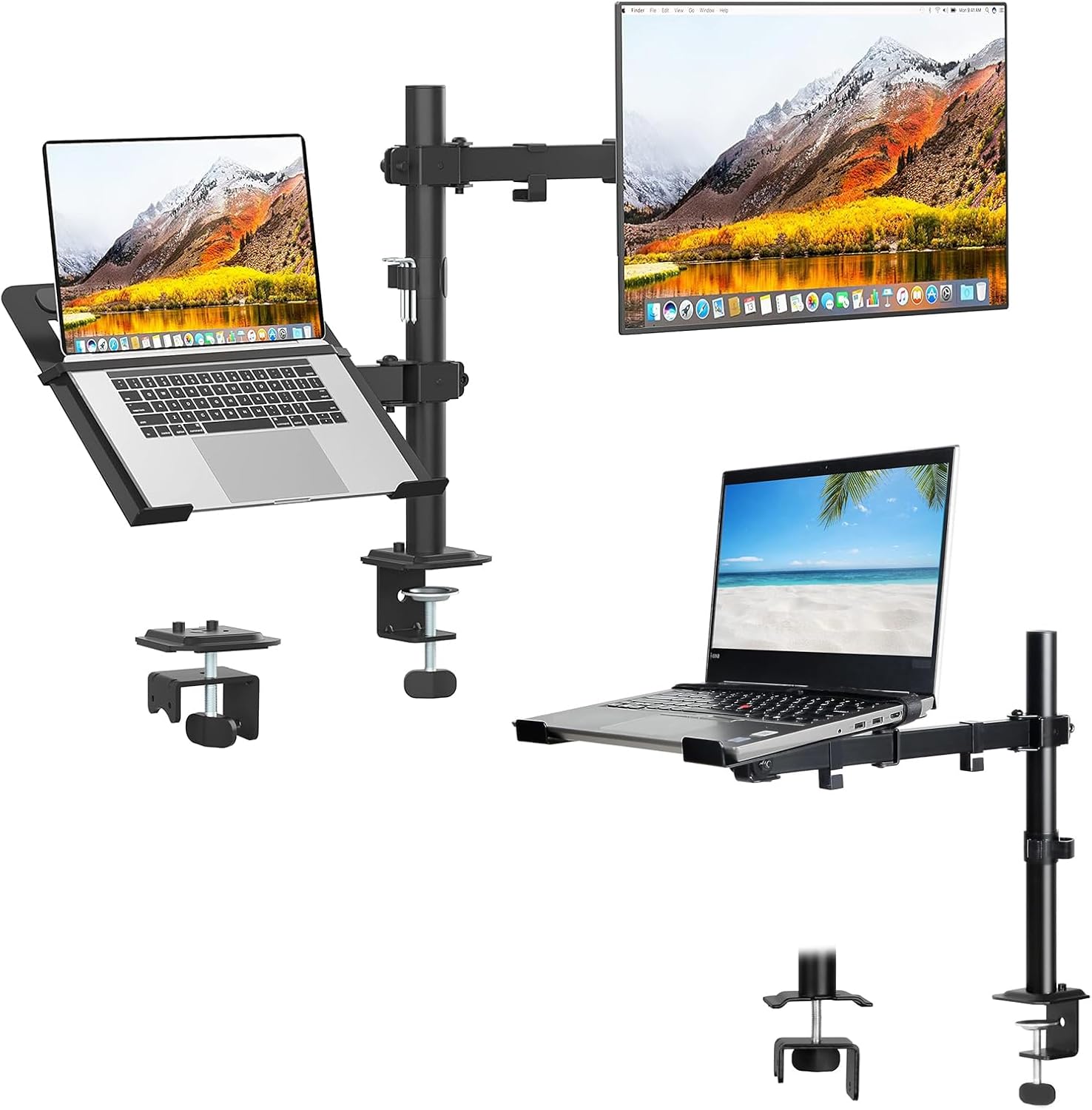 Amazon.com: UPGRAVITY Monitor and Laptop Mount Bundle, Monitor Arm with ...