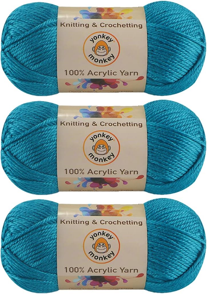 Amazon.com: Acrylic Fancy Yarn 3-Pack by Yonkey Monkey 300gr Knitting ...