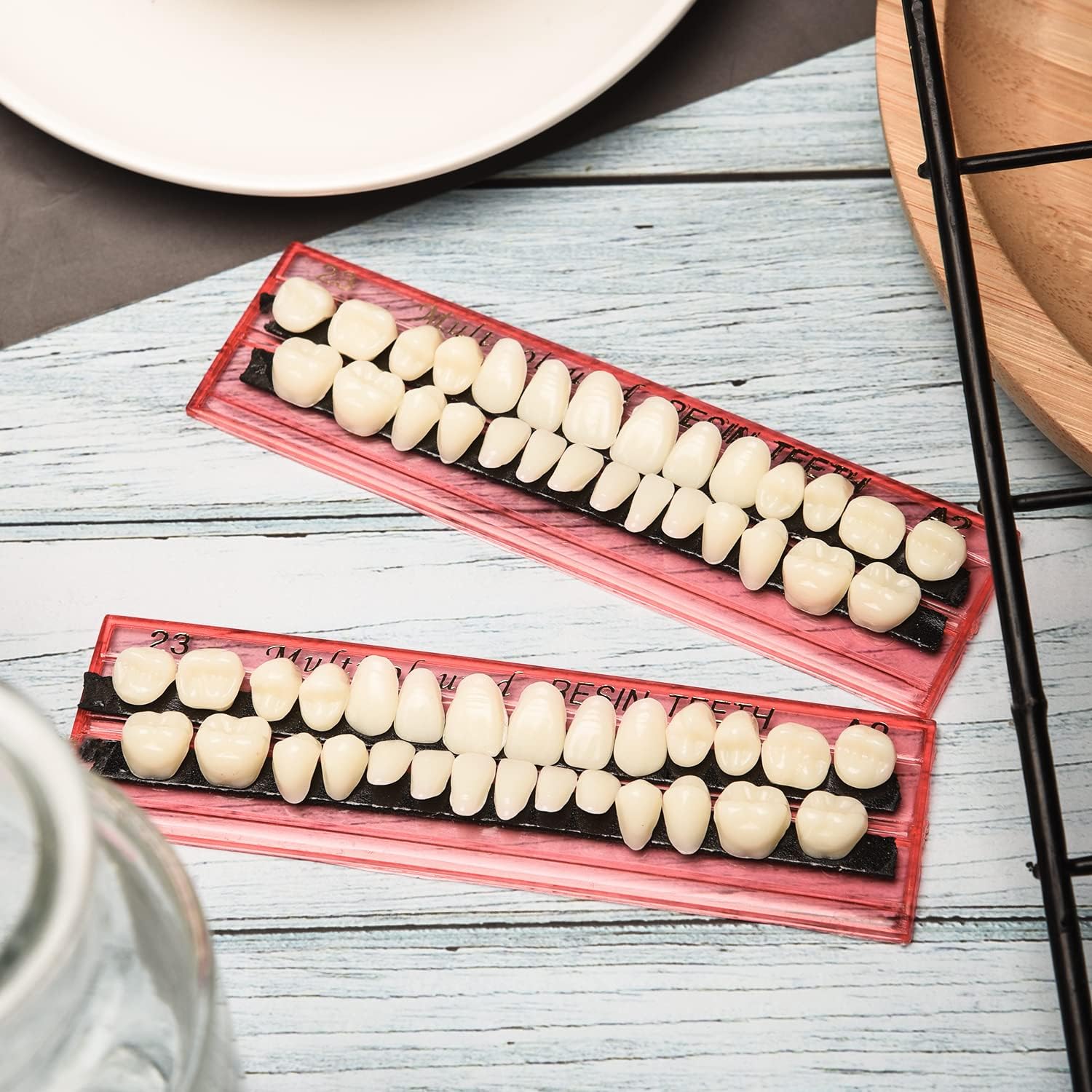 NAUZE 3 Sets Dental Acrylic Resin Denture Tooth Kit False Tooth Dental ...