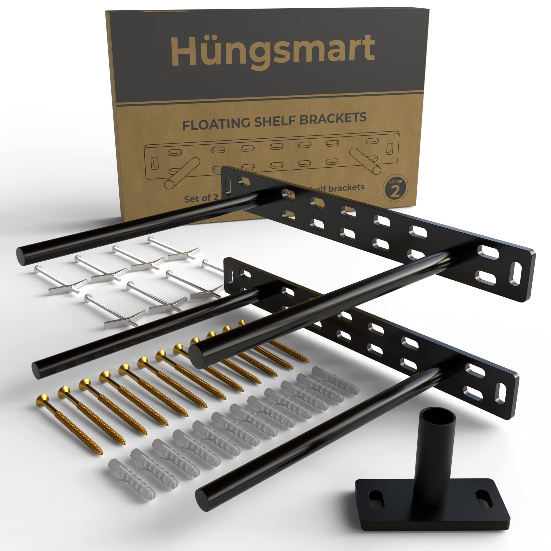 Amazon.com: Set of 2 Floating Shelf Brackets 11 inch Multiple Mounting ...