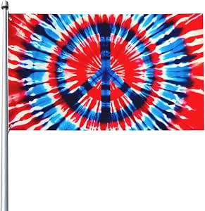 Amazon.com : Tie Dye Peace Flag 3x5 Ft Hippie American Flags World ...