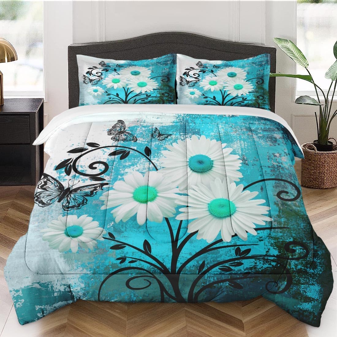 Amazon.com: WeCozy Comforter Set Queen Size with 2 Pillowcases ...