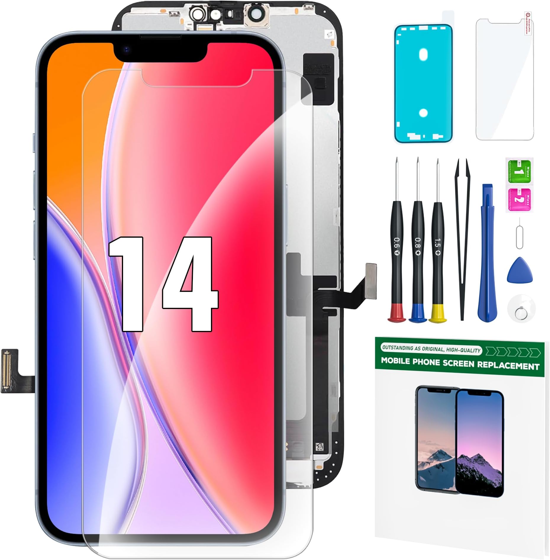Amazon.com: Perzework OEM Back Glass Replacement for iPhone 14 6.1 ...