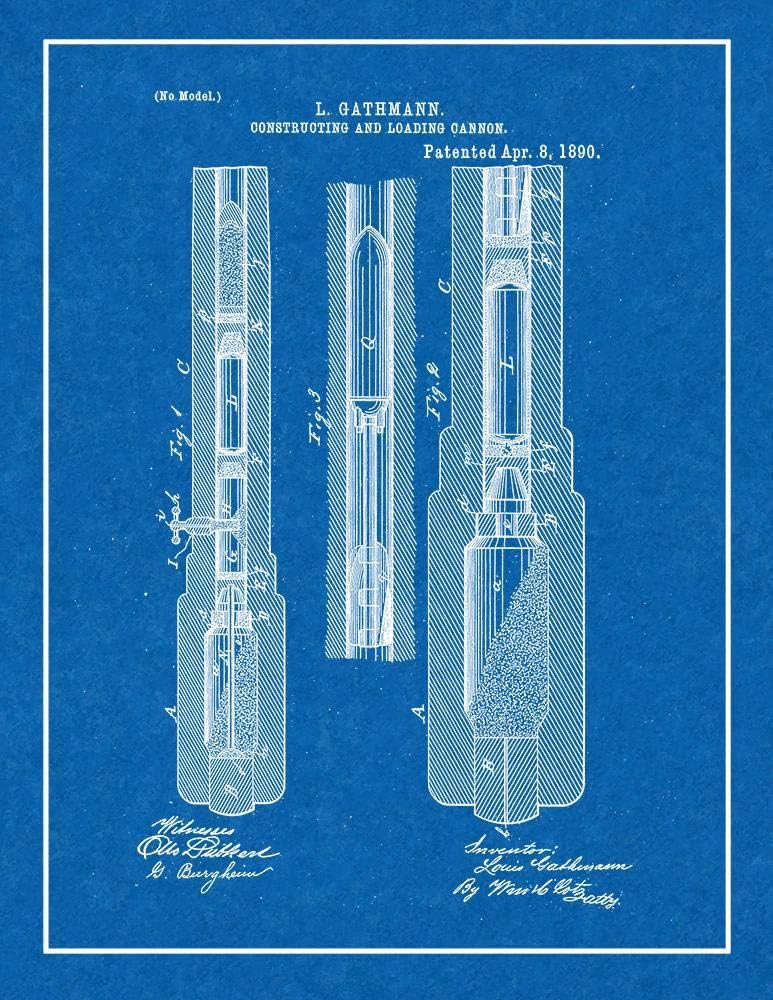 Amazon.com: Constructing And Loading Cannon Patent Print Blueprint with ...