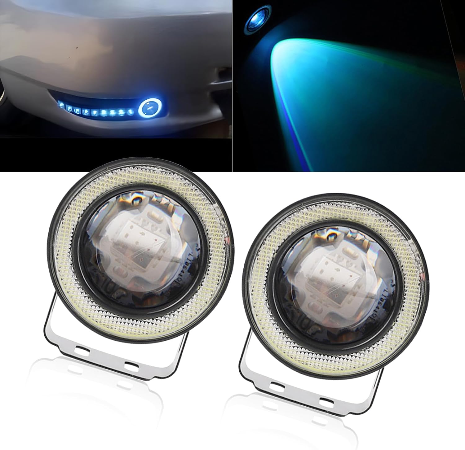 Amazon.com: Sinytuto 2 PCS Car LED Angel Eye Fog Light, 3" 30V COB High ...