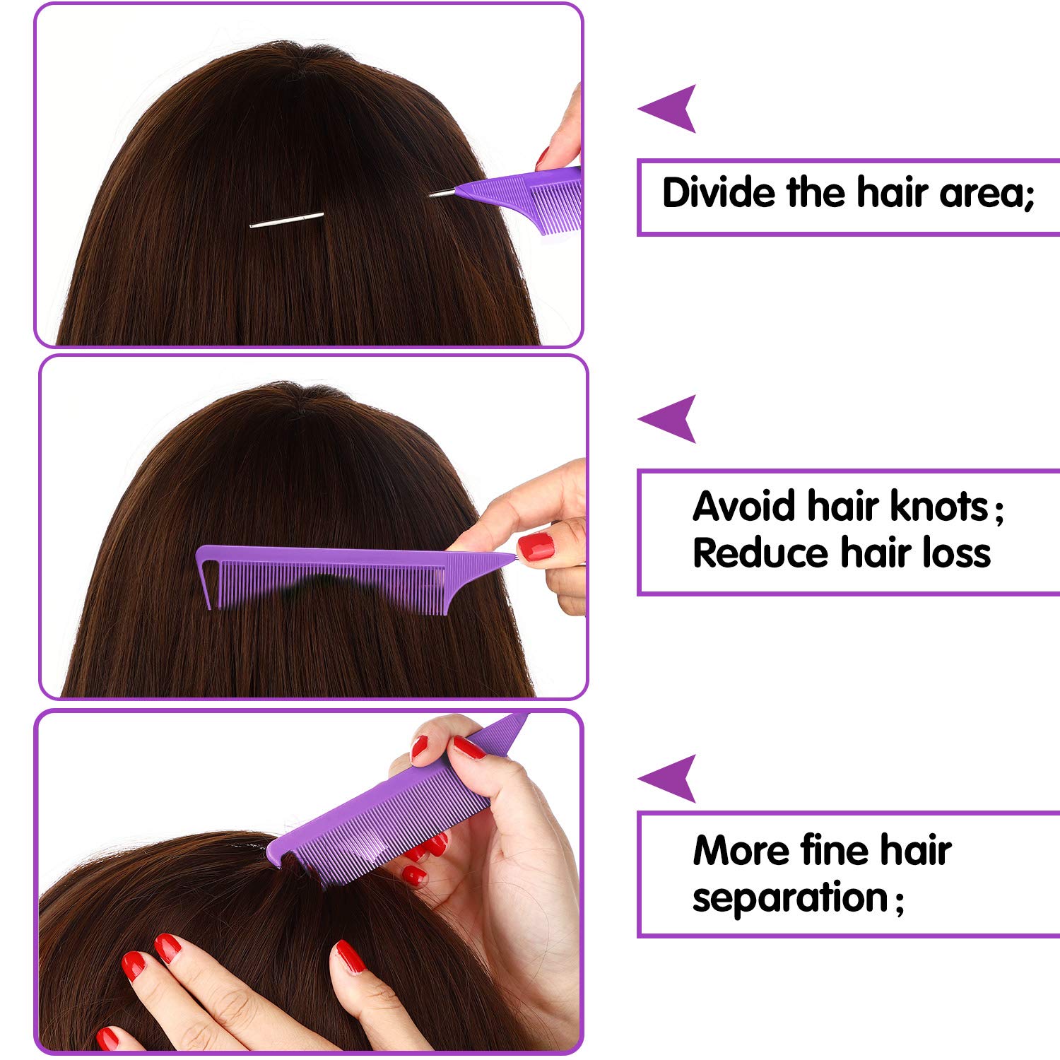 Snapklik.com : Patelai 30 Pieces Parting Comb For Braids Steel Hair Pin ...