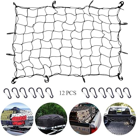 kitteny cargo net car,Heavy Duty Bungee Cargo Net with 12 Hook - Large ...