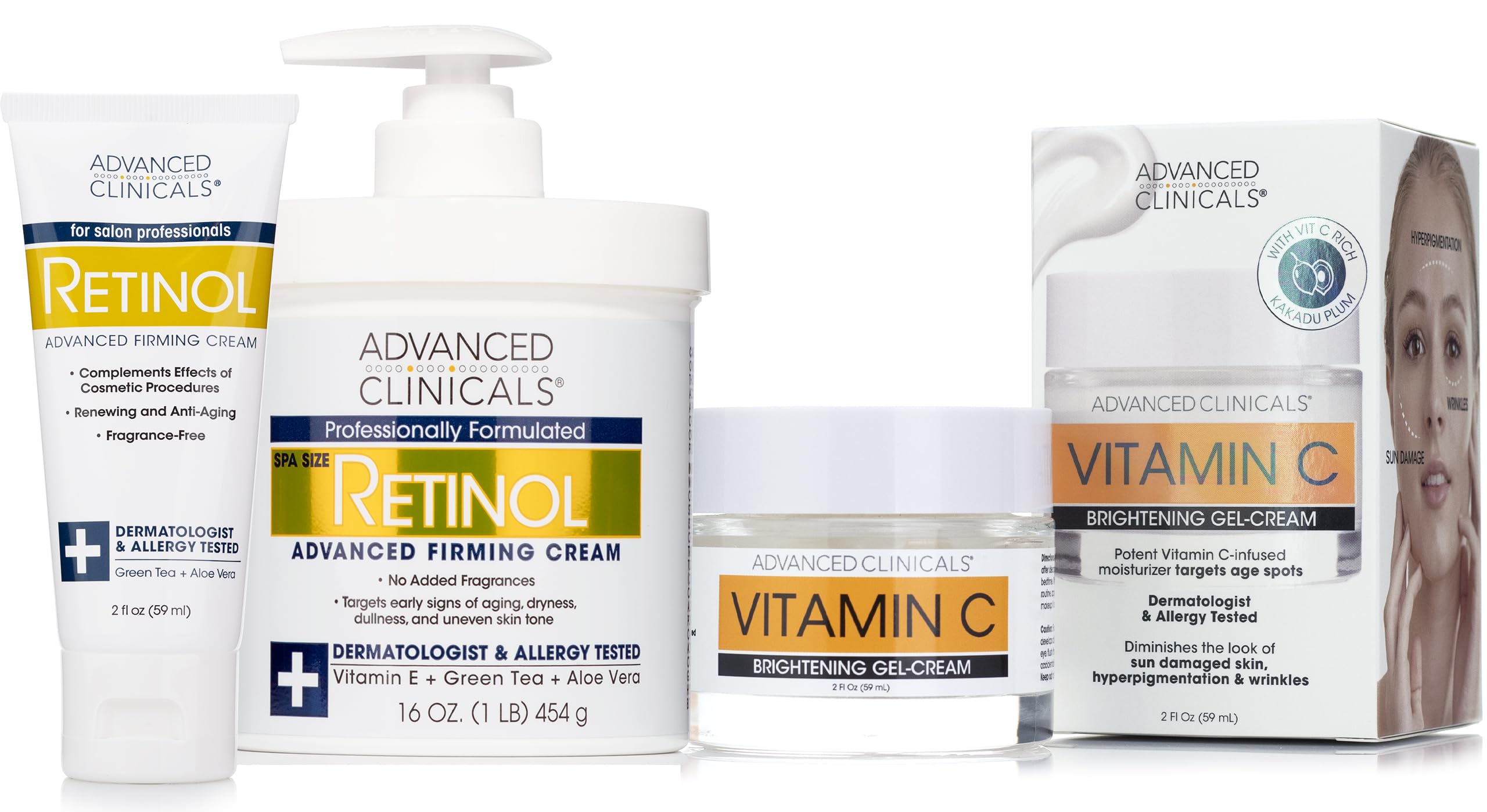 Amazon.com : Advanced Clinicals Retinol Firming Cream + Retinol Travel ...