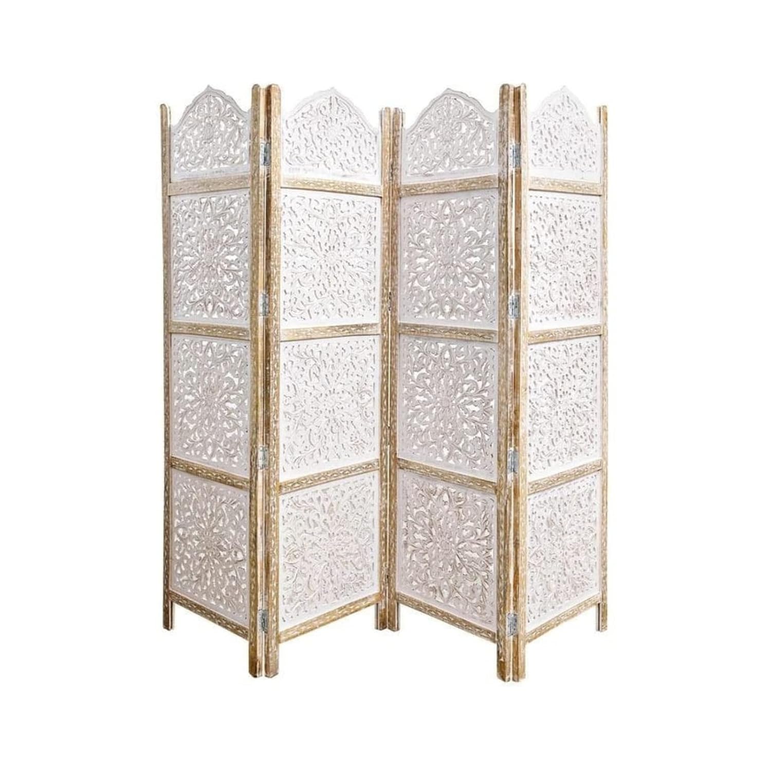 Homes Crown 4 Panel Wooden Partition/Room Separator/Room Divider with ...