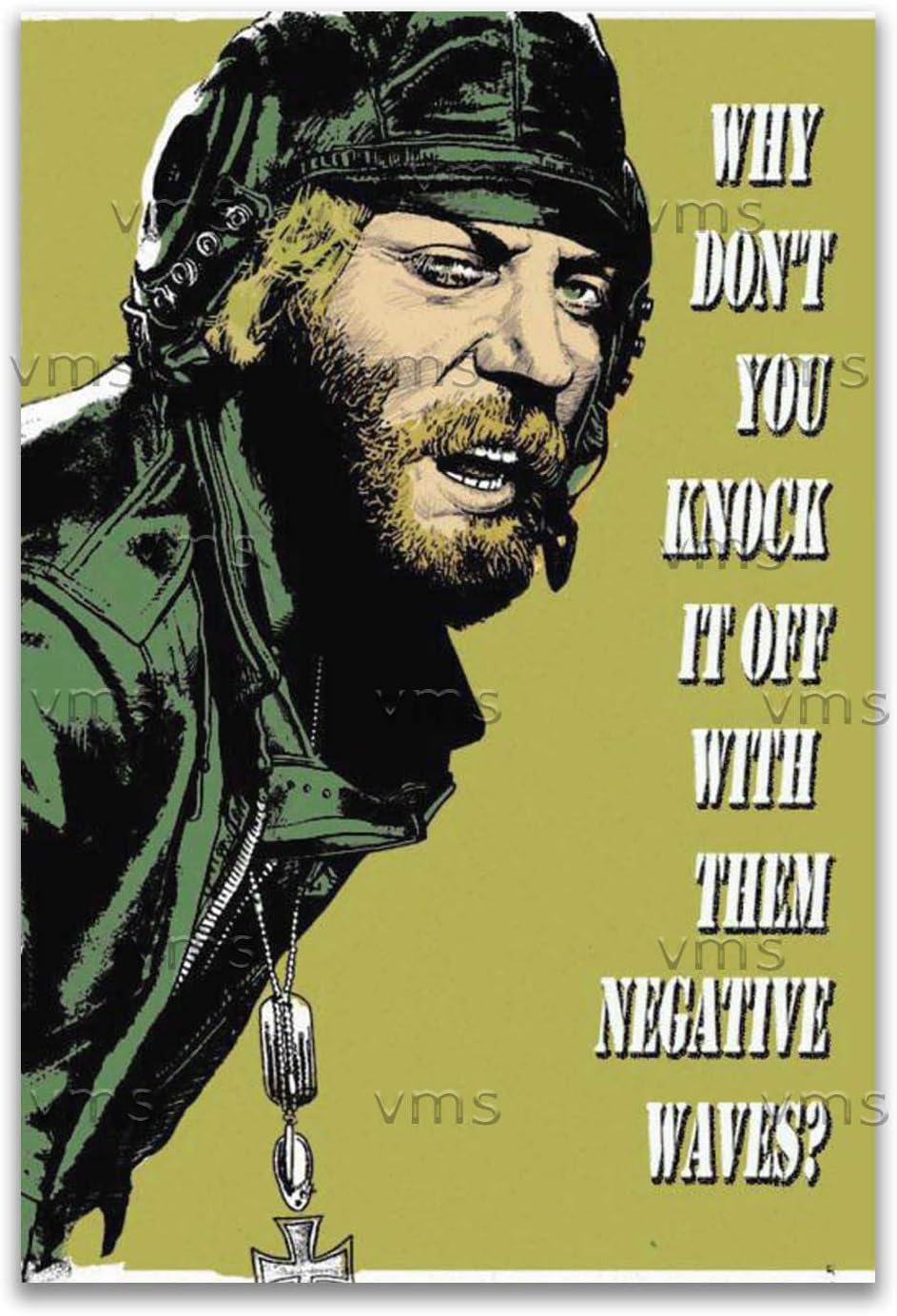 Vintage Metal Sign NEGATIVE WAVES 8X12 inch Home Decor Inside Outside ...