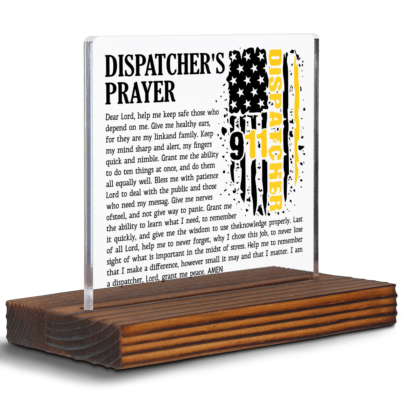 Amazon.com: Dispatcher Prayer Gift Clear Desk Decorative Sign, First ...