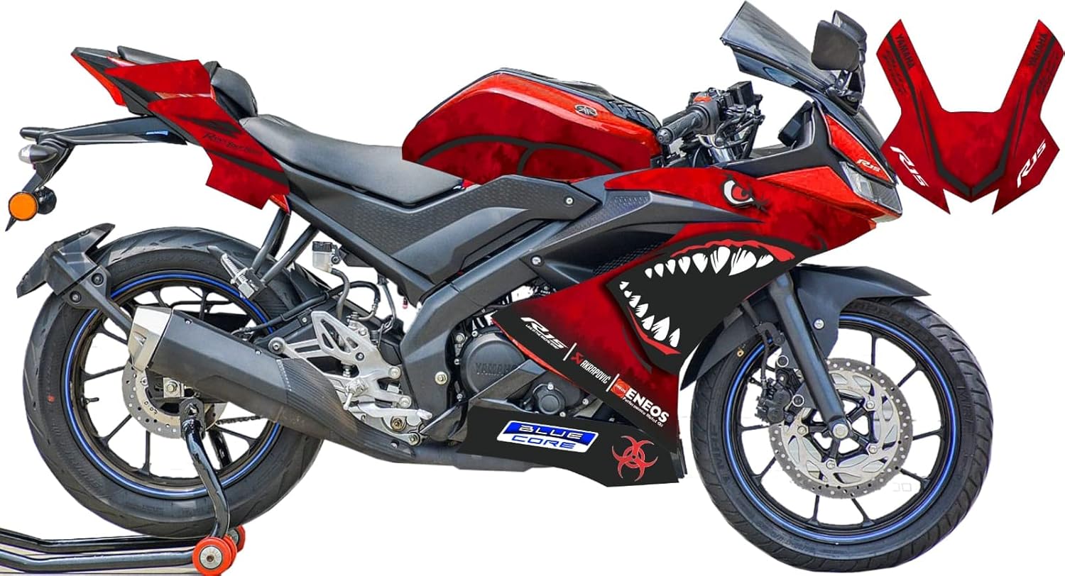 SUNSIGN Sticker R15 V3 Stickers kit Bike Exterior Graphics RED (Shark ...