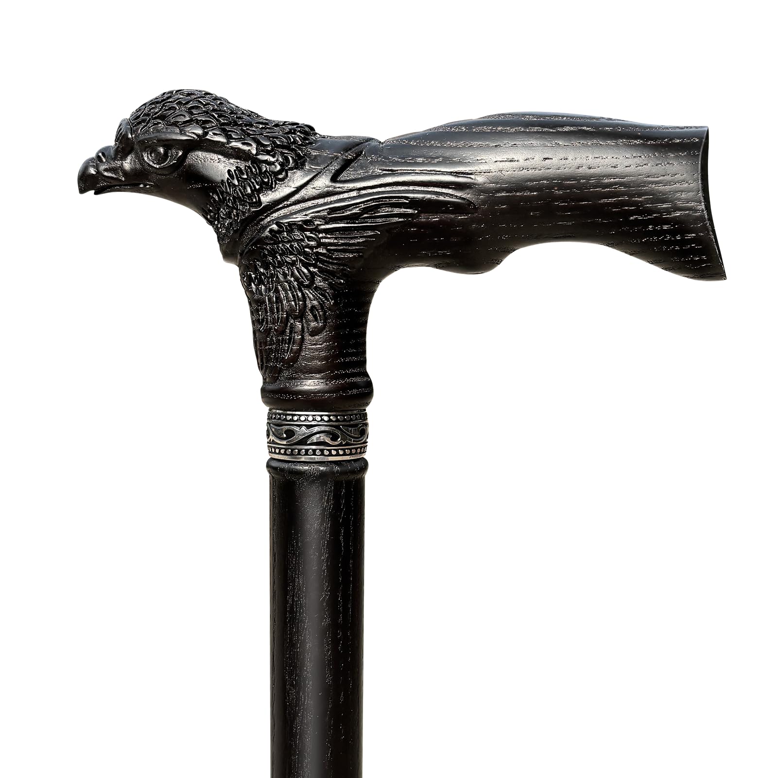 Snapklik.com : Uoagain Hand Carved Wooden Walking Cane USA Made Eagle ...
