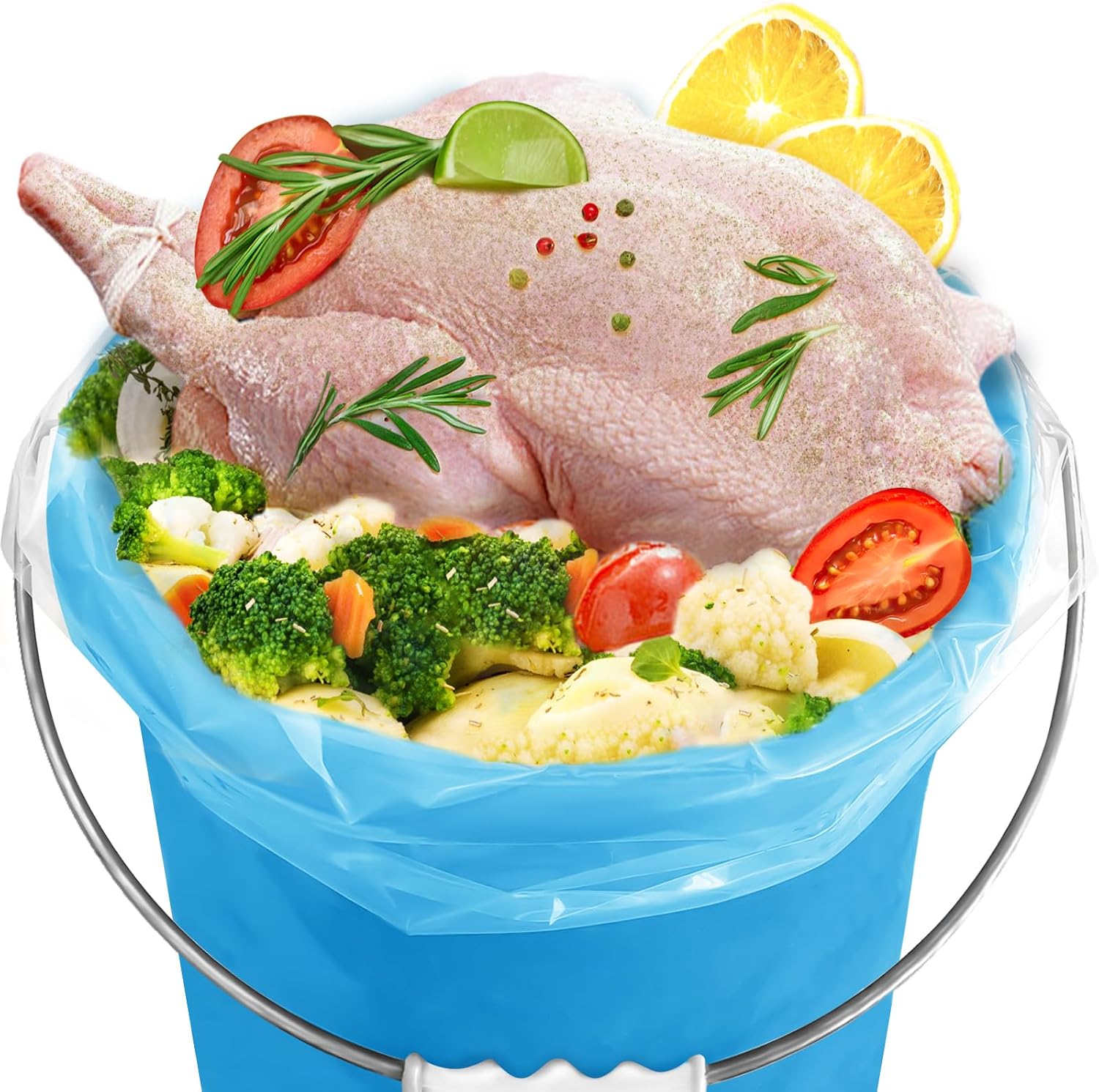 Amazon.com: 16Pcs Food Storage Bags,5 Gallon Bucket Liner Bags,Turkey ...