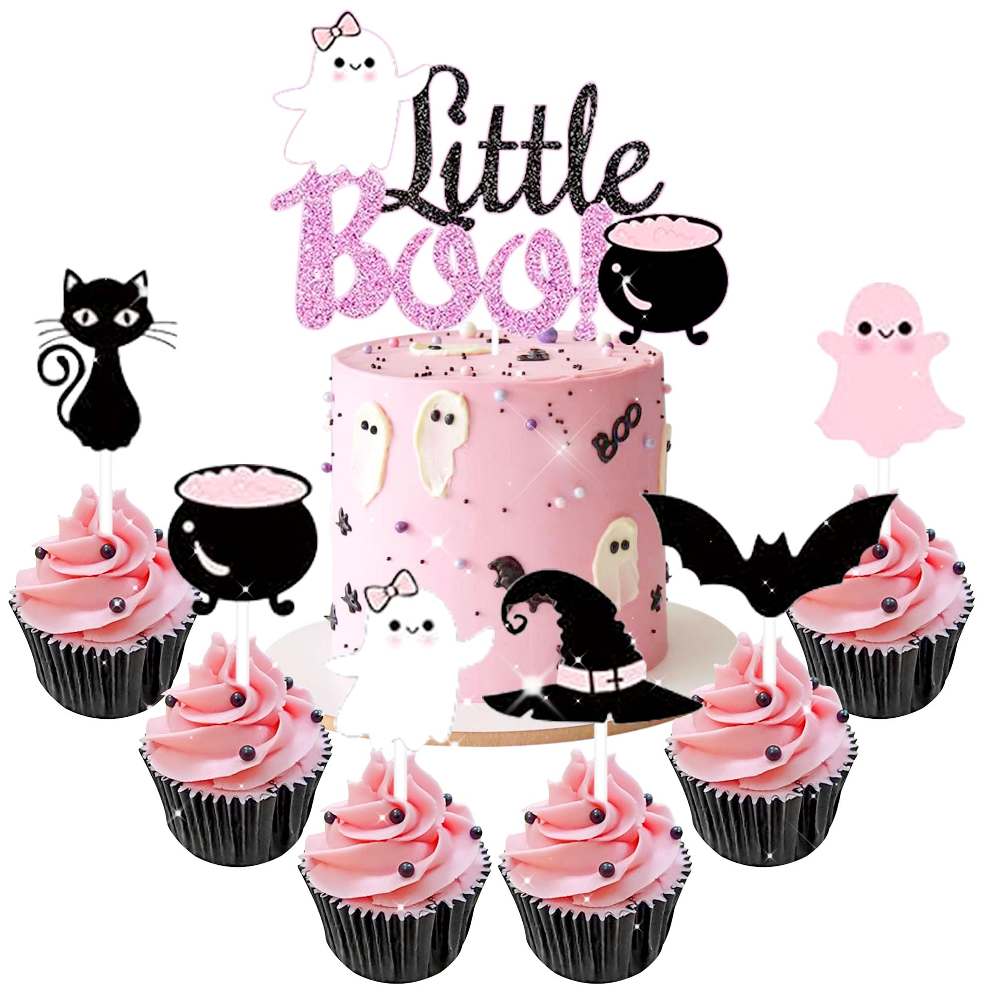 Amazon.com: JeVenis 25Pcs Little Boo Cake Topper Happy Boo Day Cake ...