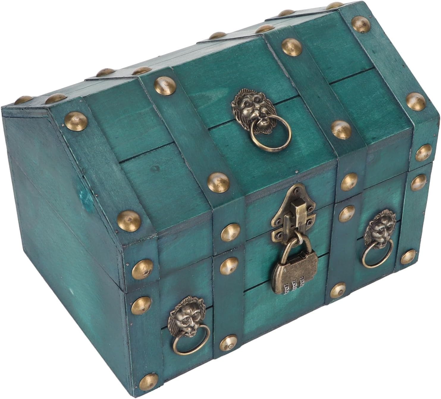 Gugxiom Pirate Treasure Chest, Wooden Treasure Box with Combination ...