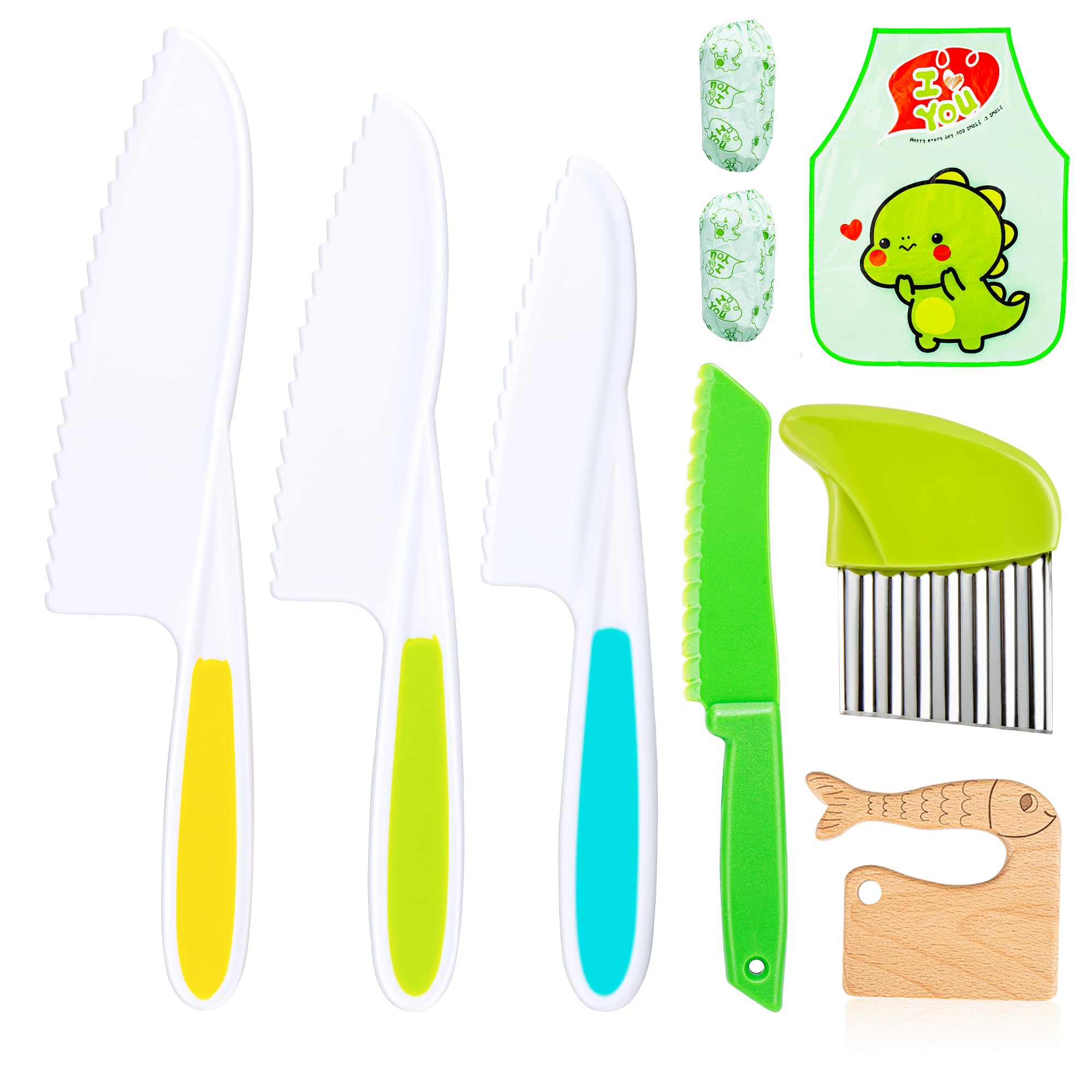 FUNTOOLDE Kids Knife Set for Chopping,8PCS Mini Chef Knife Set for Kids ...