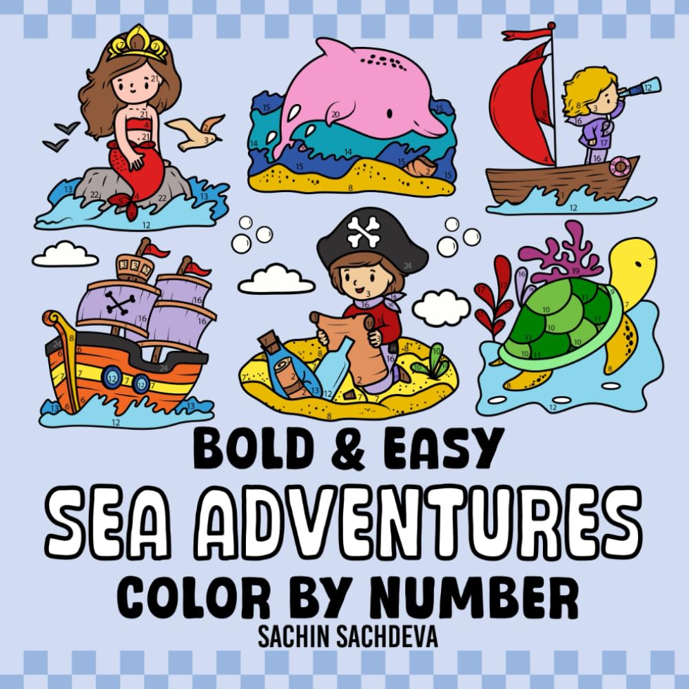 Amazon.com: Sea Adventures Color by Number: Coloring Book features ...