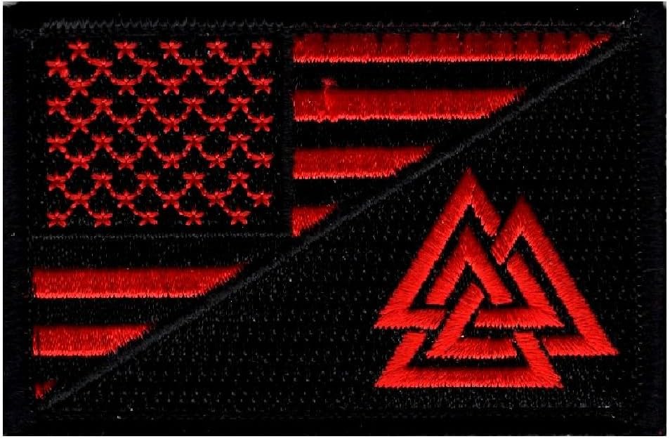 Amazon.com: USA Flag Valknut Viking Valhalla Odin Hook Patch (R/B) by ...