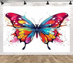 Amazon.com : CORFOTO Fantasy Butterfly Insects Backdrop Fabric 7x5ft ...