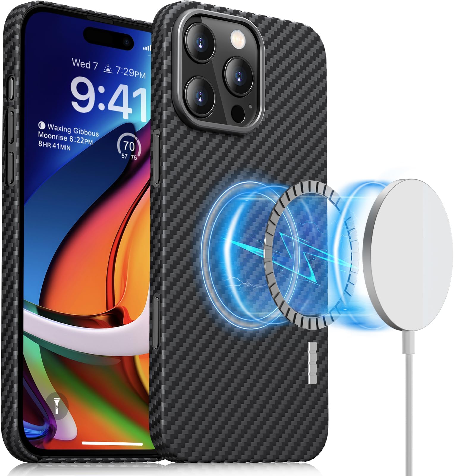 memumi Fibra de Aramida Funda para iPhone 16 Pro, Duradera y Resistente ...